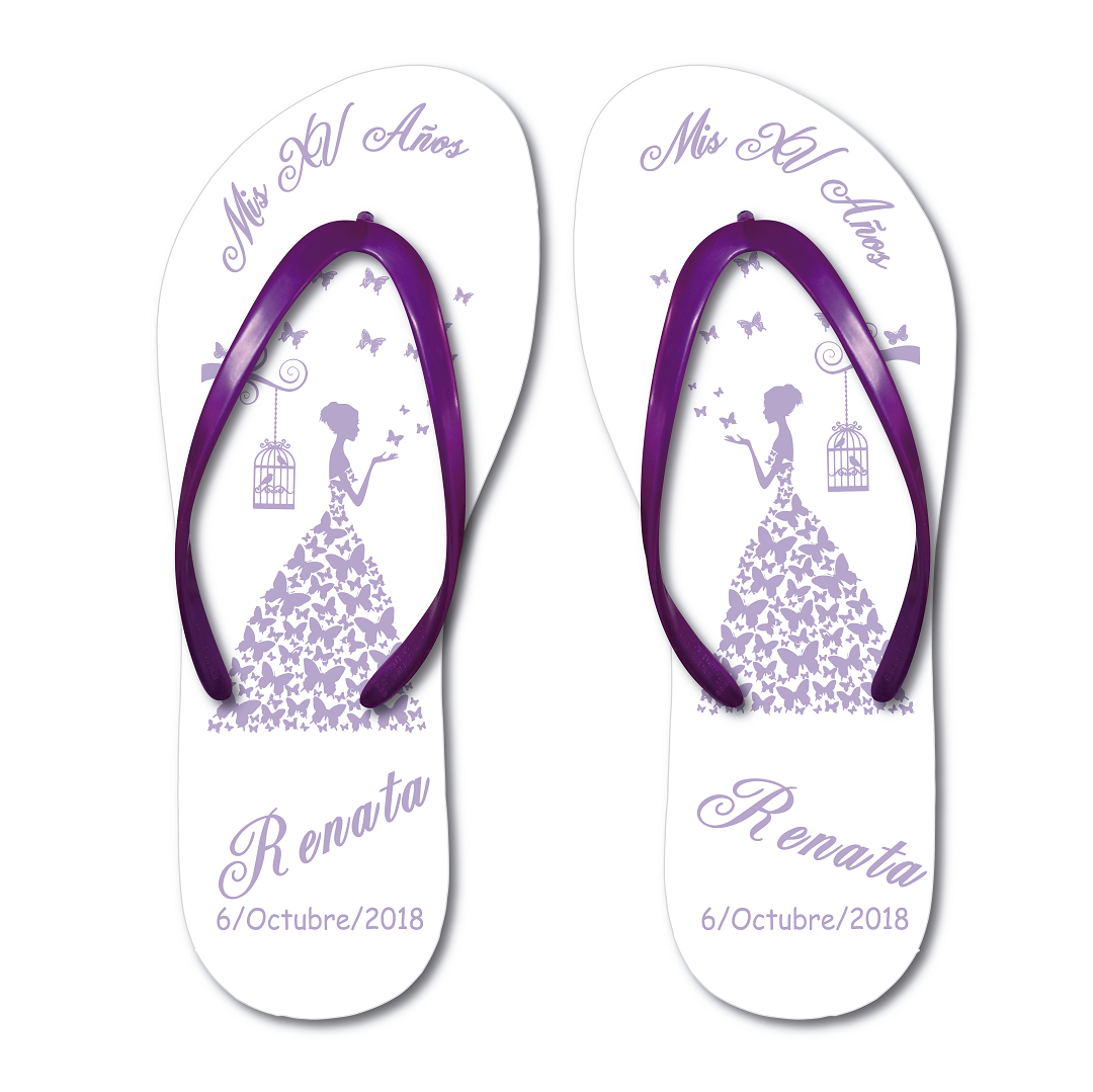 Quinceañera Flip Flops. Sandalias de Quince años, Flip Flops Party ...